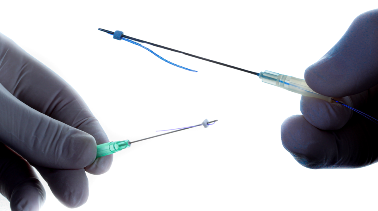 Fios faciais como parte do processo de indução de colágeno